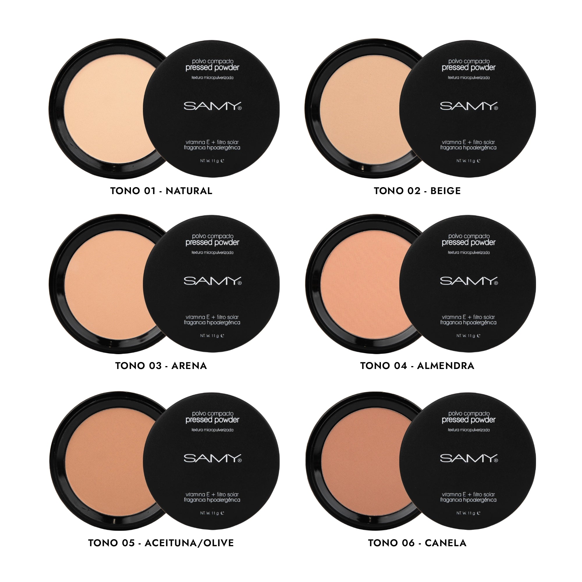 Polvo Compacto sin Espejo Samy – purpure makeup.co